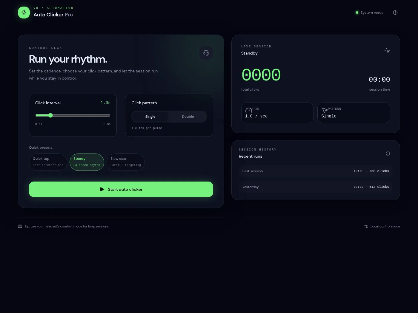 VR Auto Clicker Pro