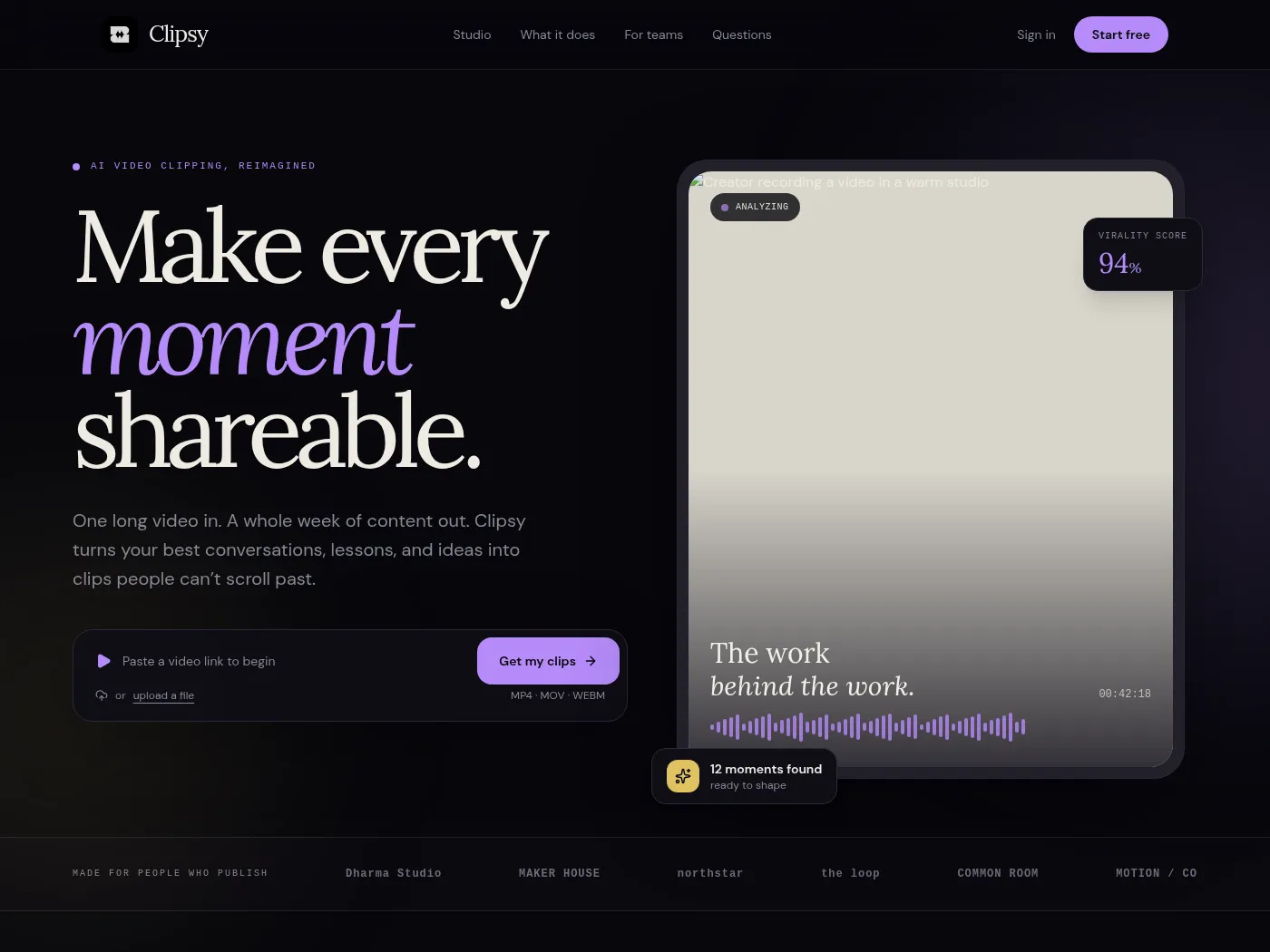 Clipsy Creator Site
