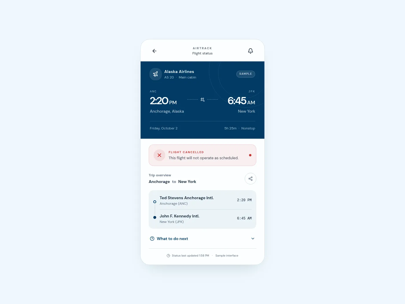Flight Status Mockup