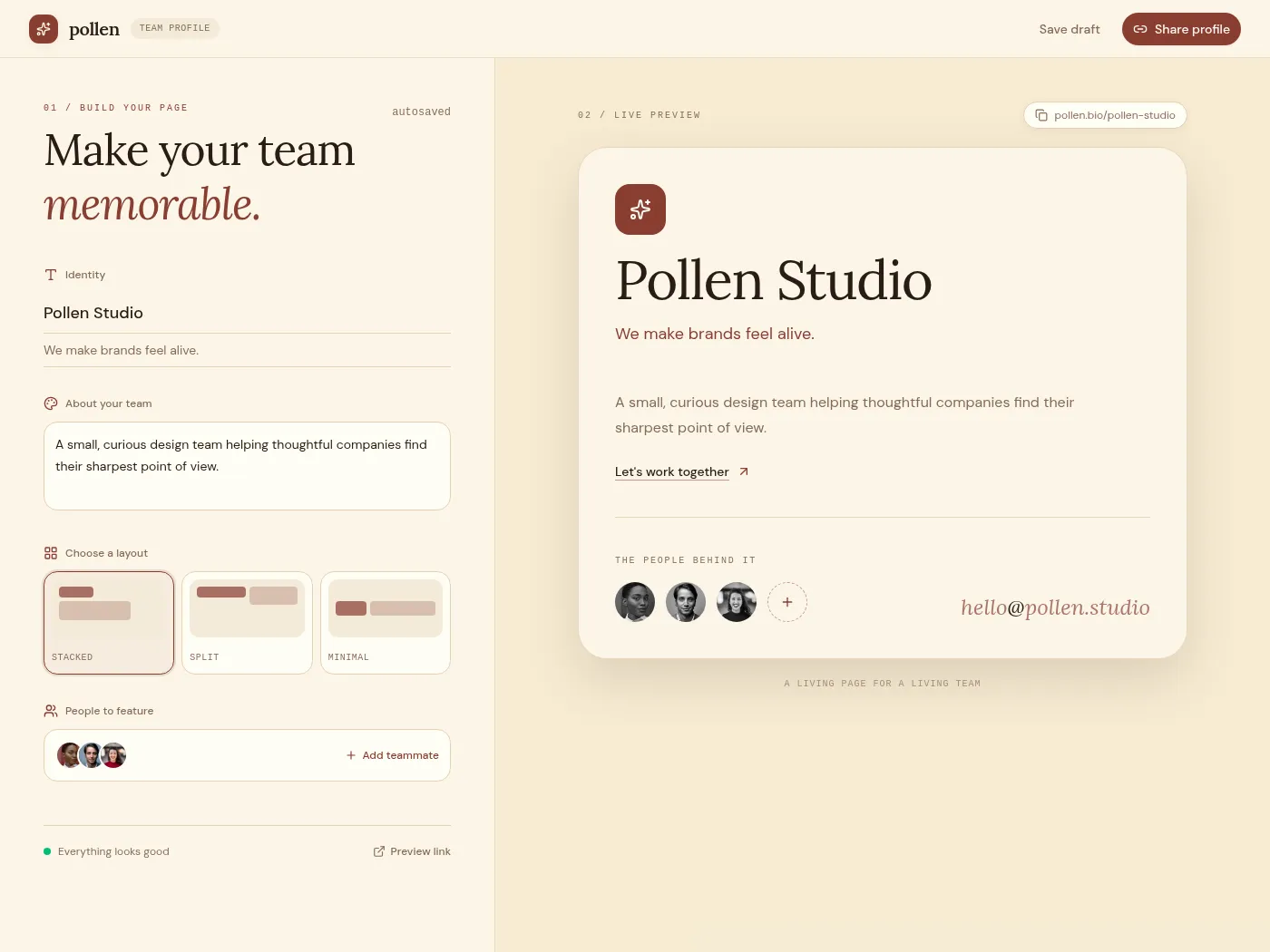 ProfilePage Builder