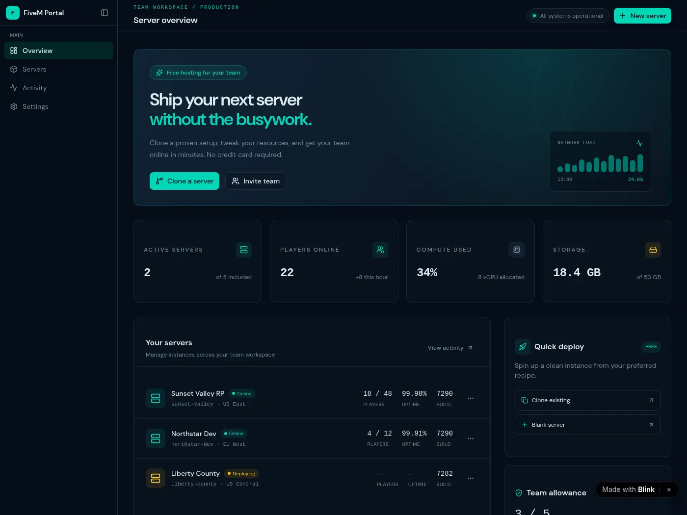 FiveM Server Portal