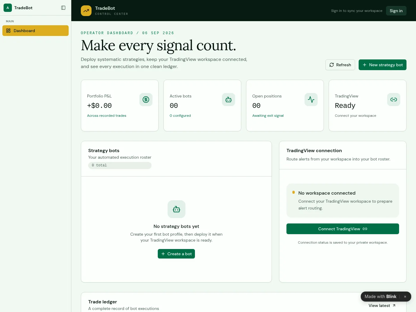 TradeBot Control Center