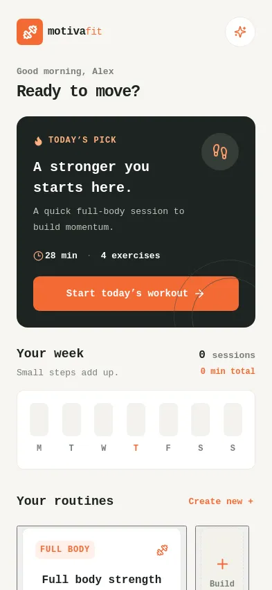 MotivaFit Workout App