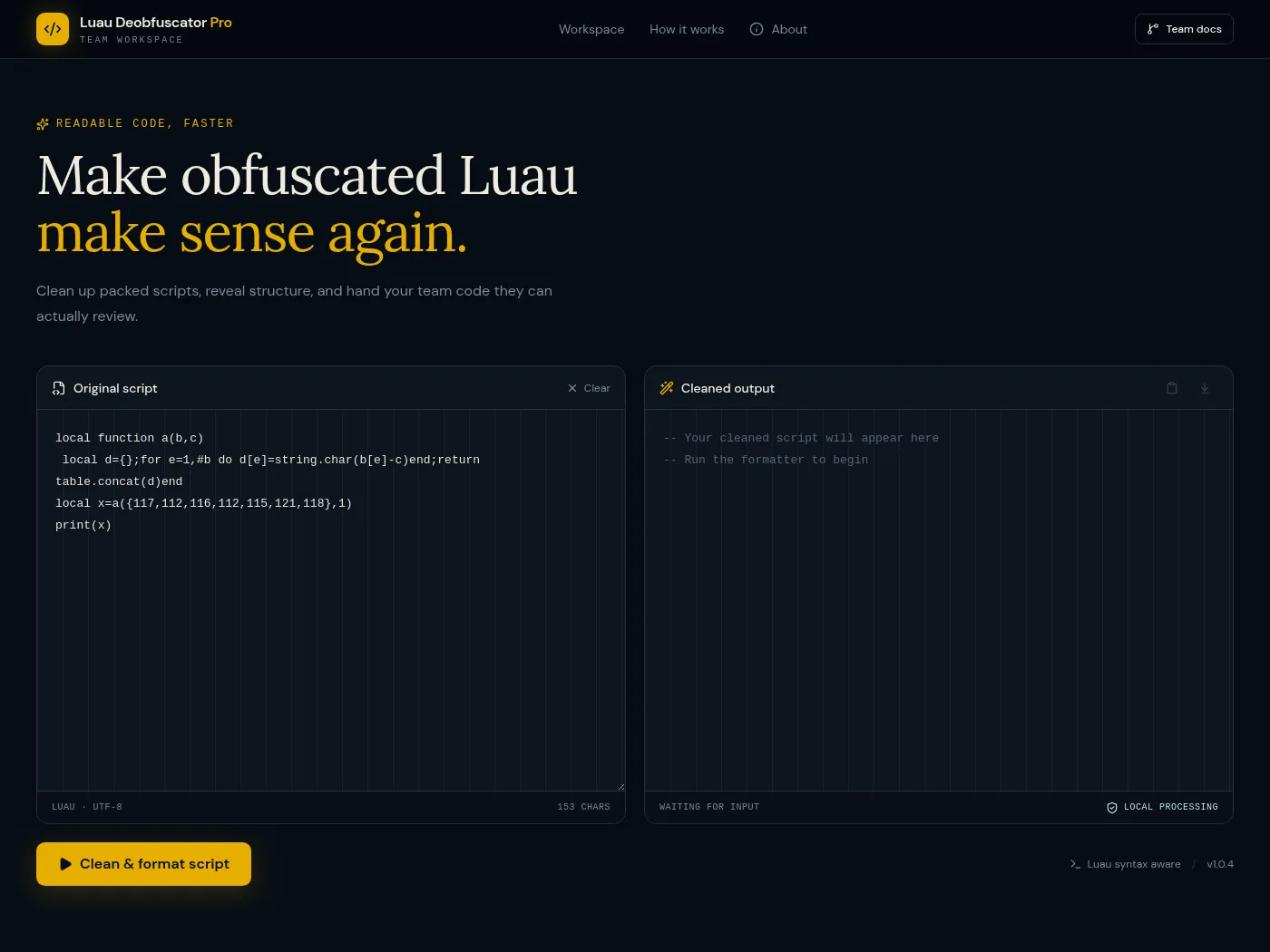 Luau Deobfuscator Pro