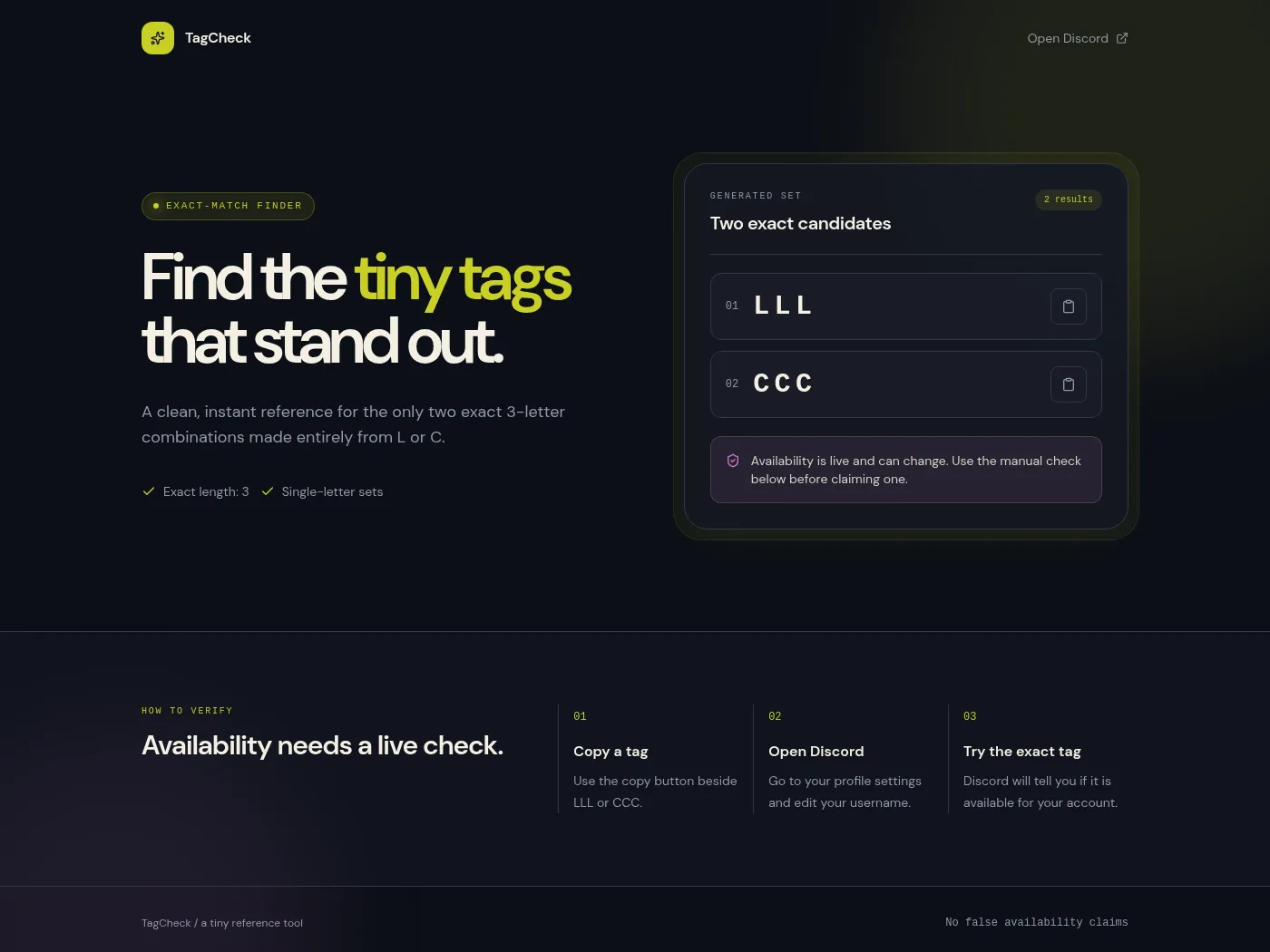 Discord 3-Letter Finder
