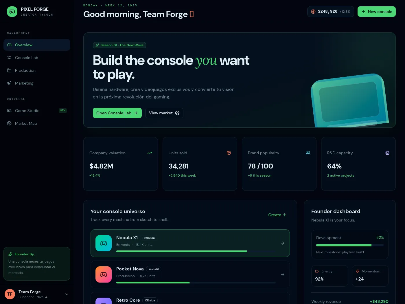 Console Creator Tycoon