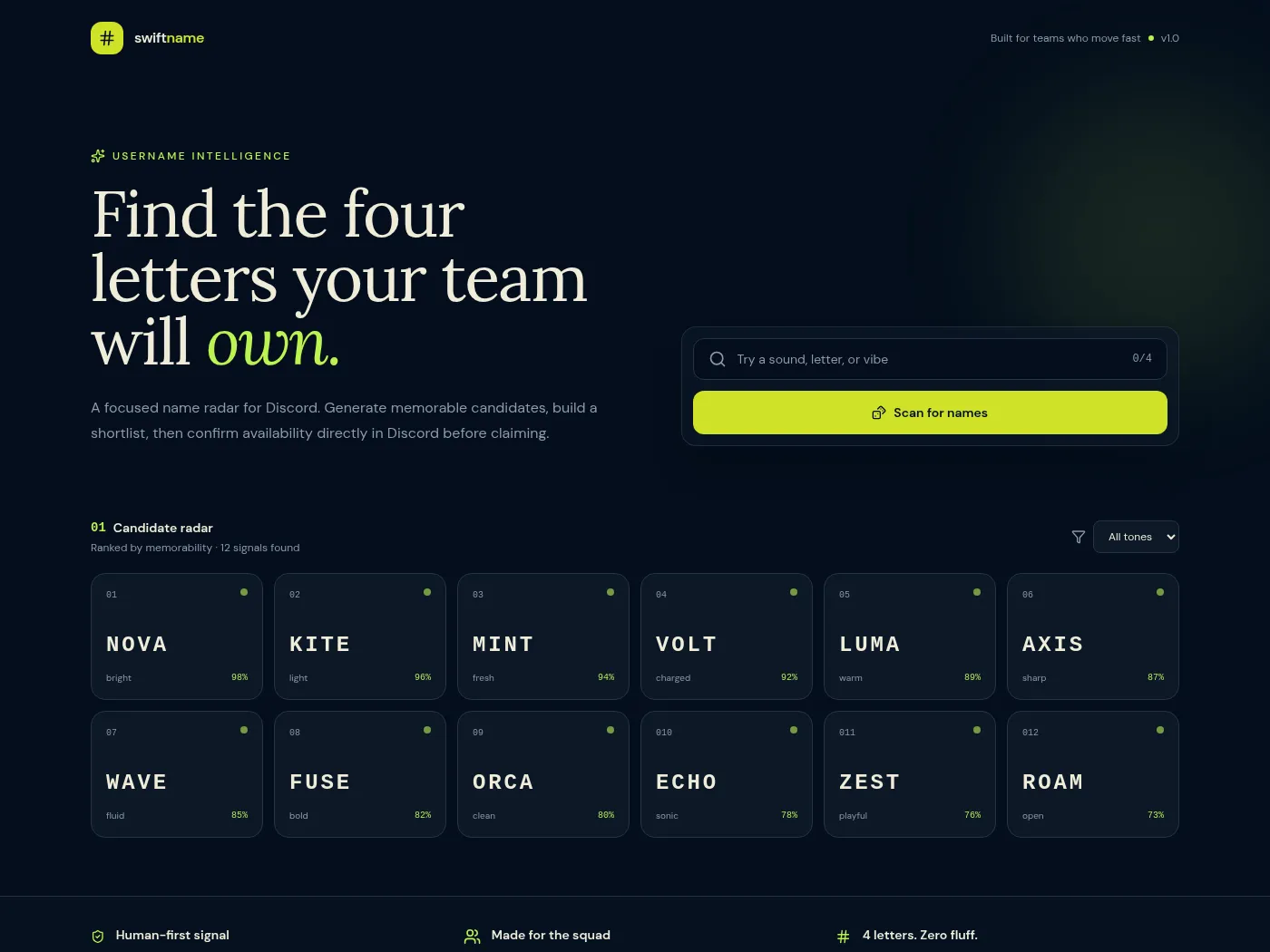 SwiftName Discord Finder