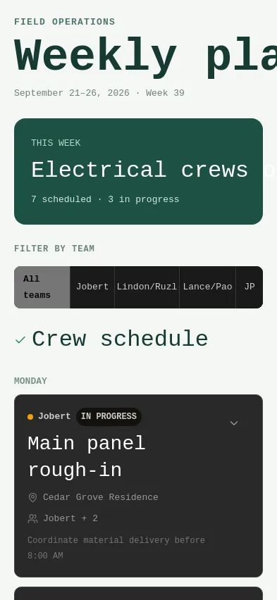 Team Electrical Planner