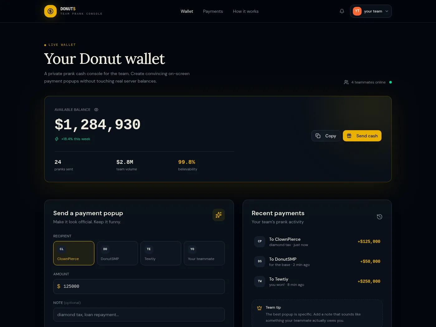 Donut SMP Prank Cash