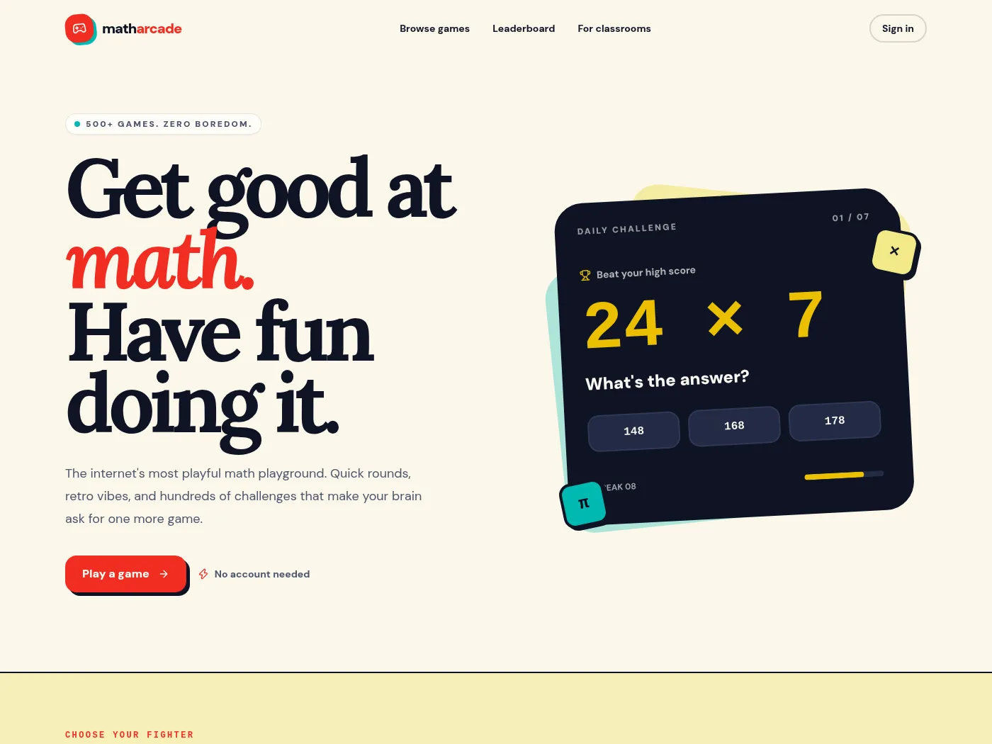 Math Game Arcade