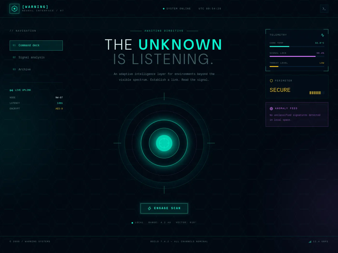 Neon Sci-Fi HUD UI