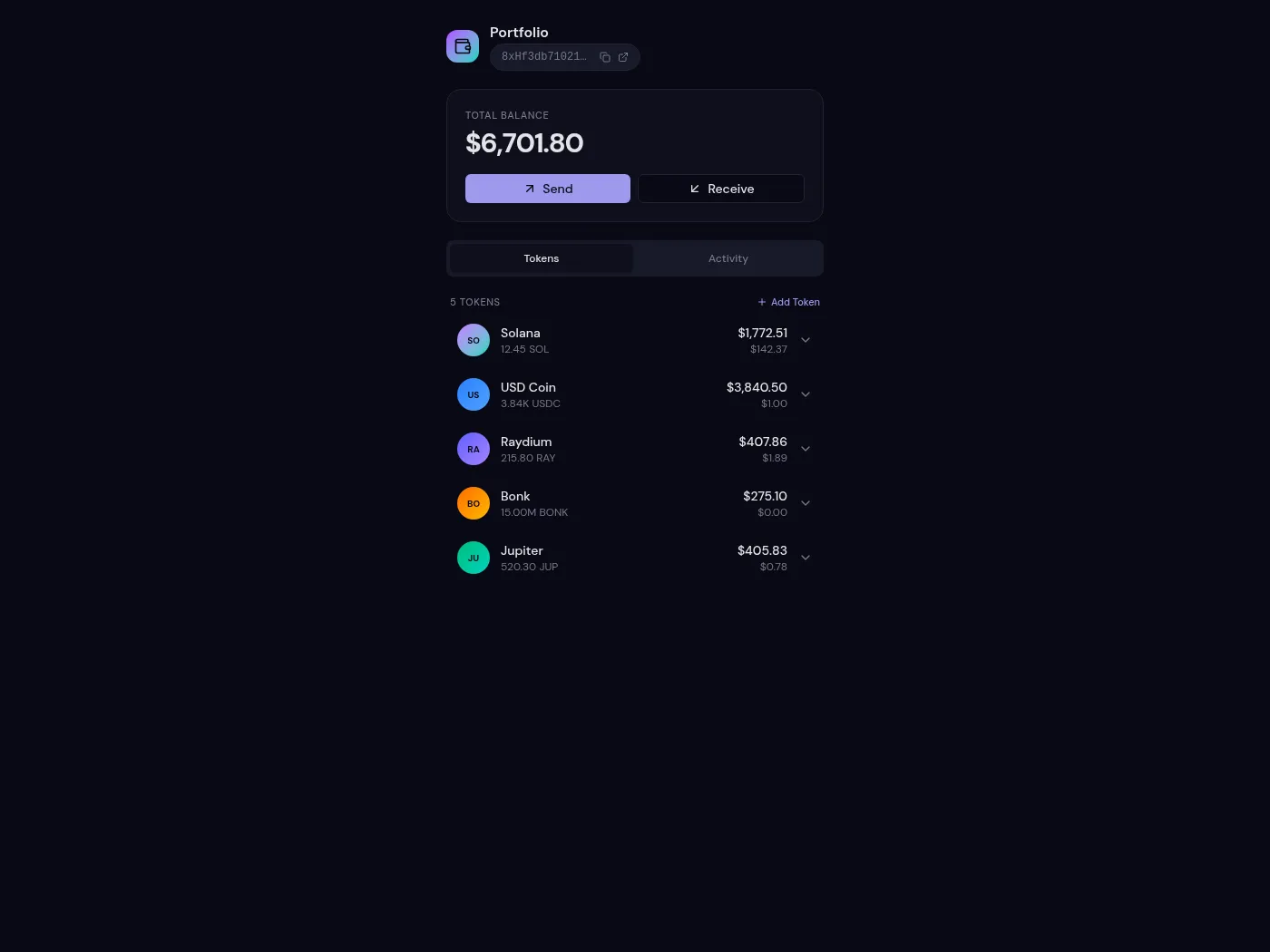 Phantom Wallet Simulator