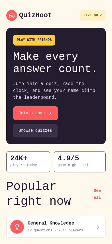 QuizHoot Mobile