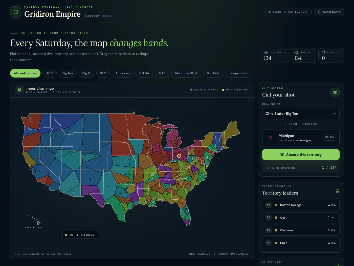 Gridiron Empire Map