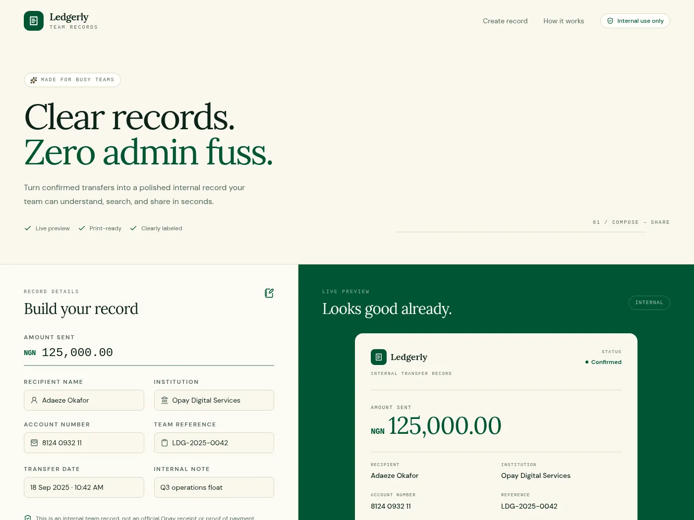 Opay Receipt Generator
