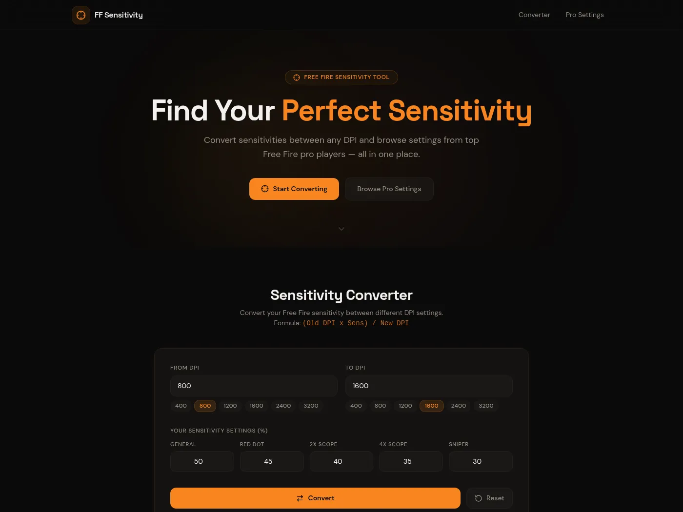 FF Sensitivity Finder