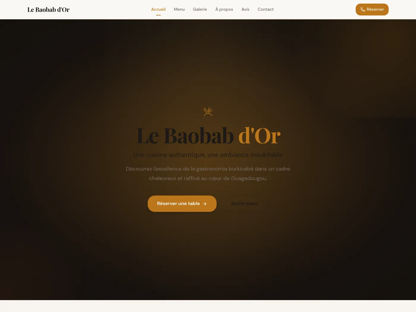 Le Baobab d'Or Web Demo