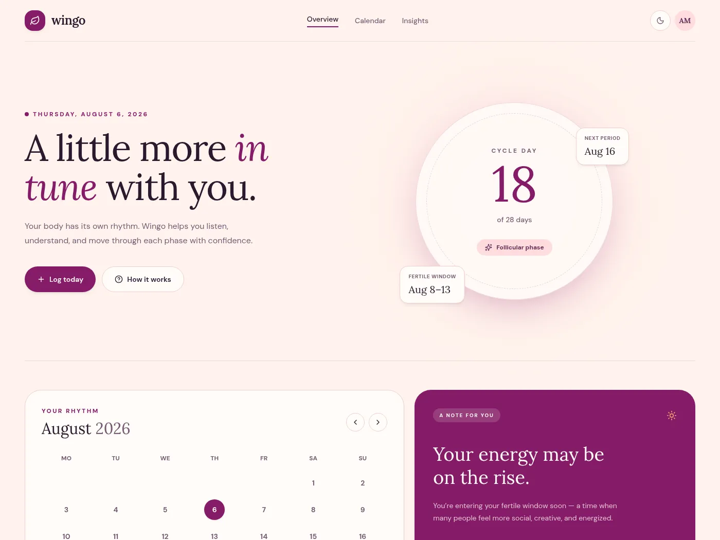 Wingo Period Tracker