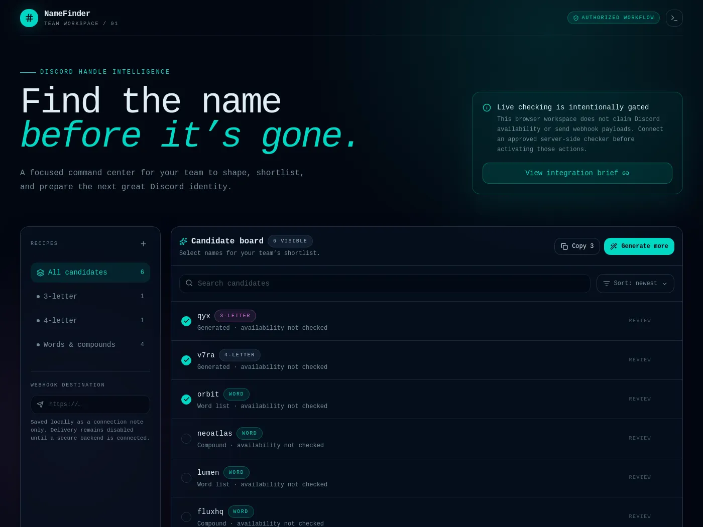 Discord NameFinder