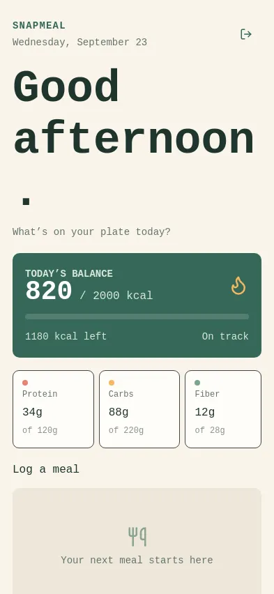 SnapMeal AI Tracker
