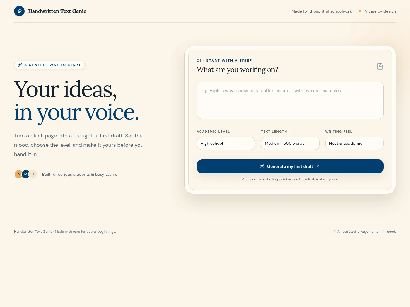 Handwritten Text Genie