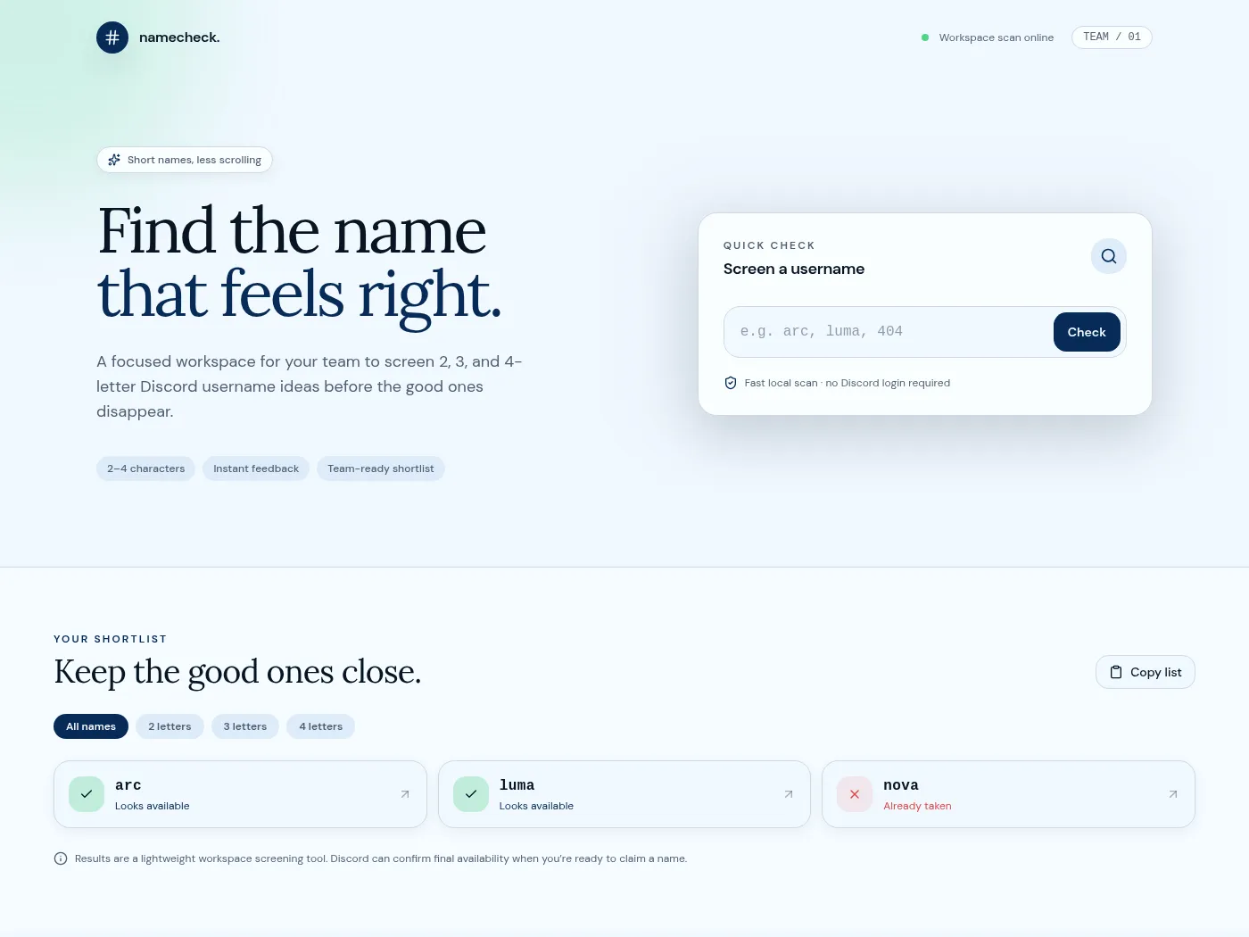 Discord Name Checker