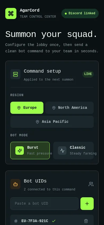 AgarCord Bot Bridge