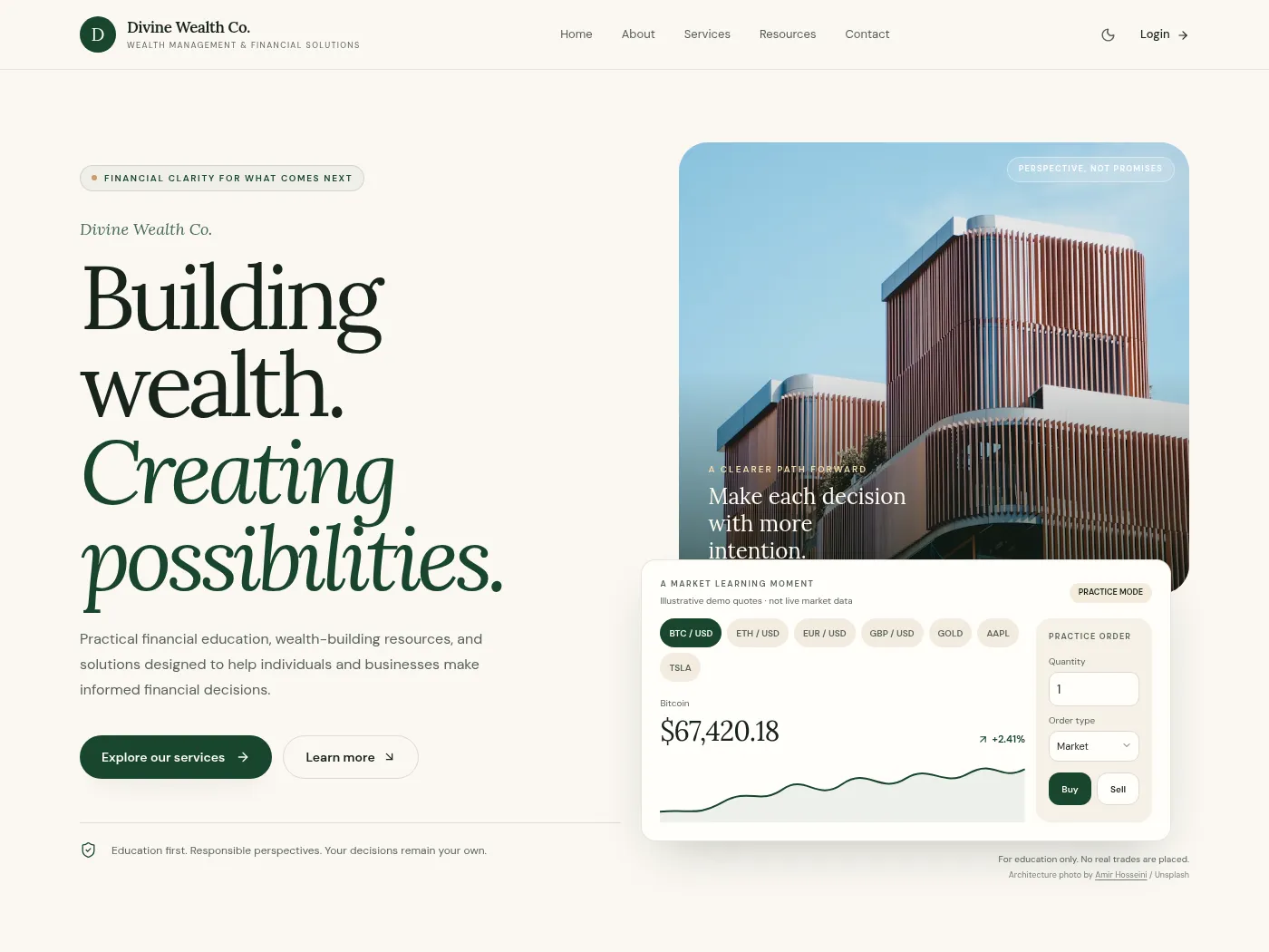 Divine Wealth Co. Platform
