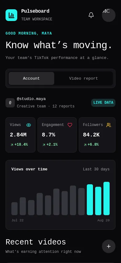 TikTok Analytics Mobile