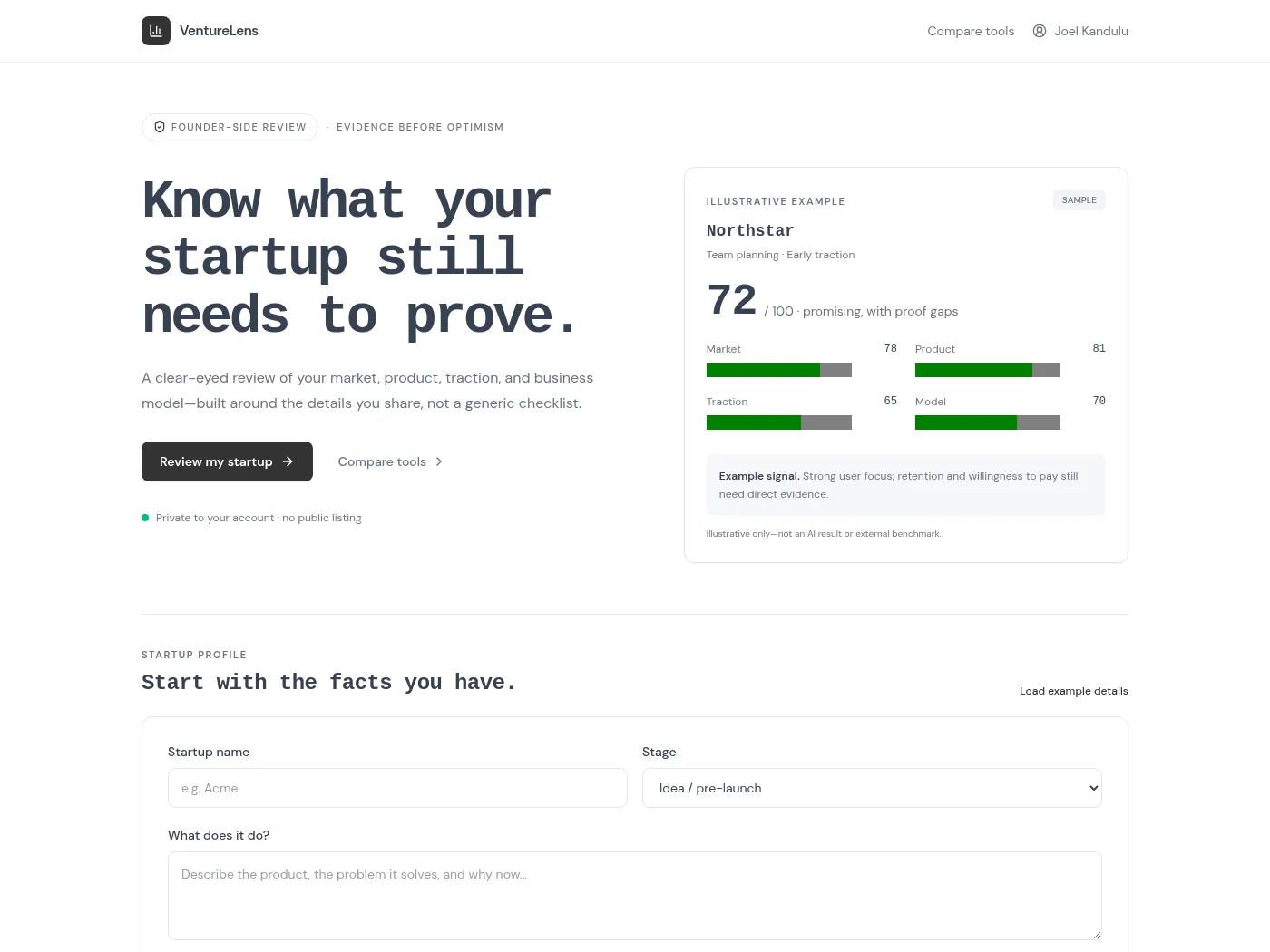 Startup Comparison Engine