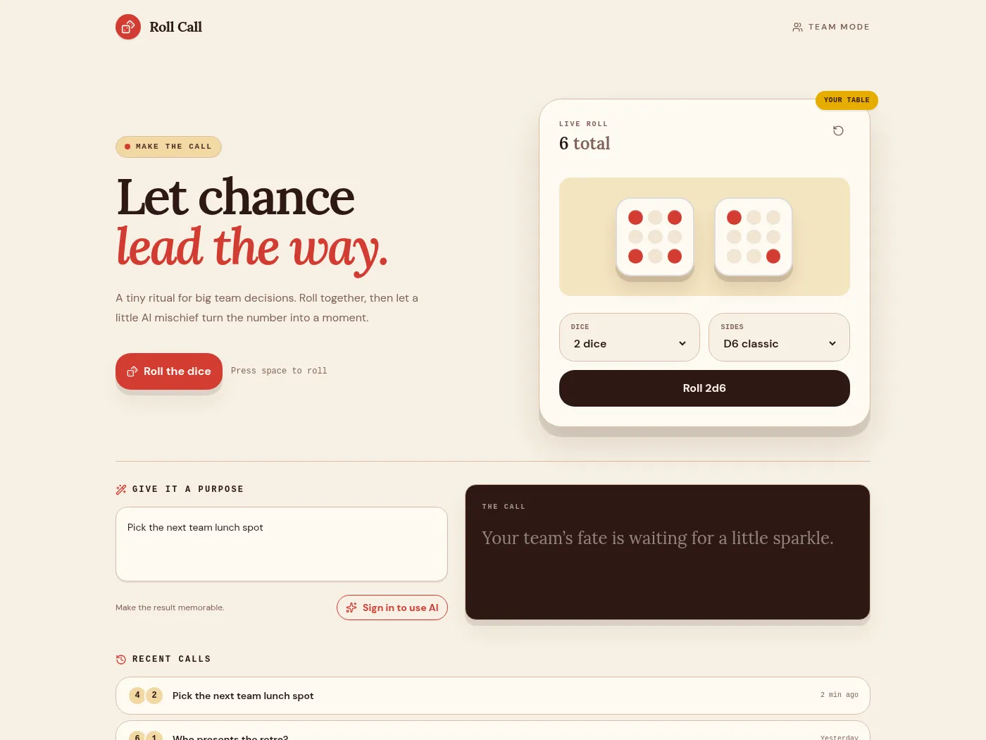 AI Dice Roller