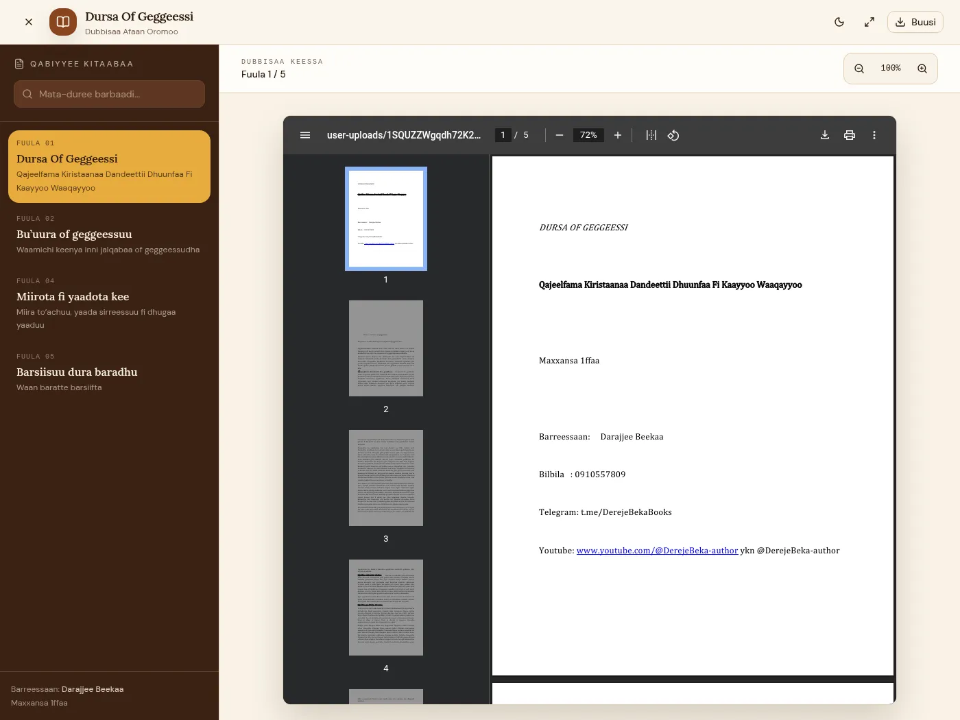 Oromo PDF Reader