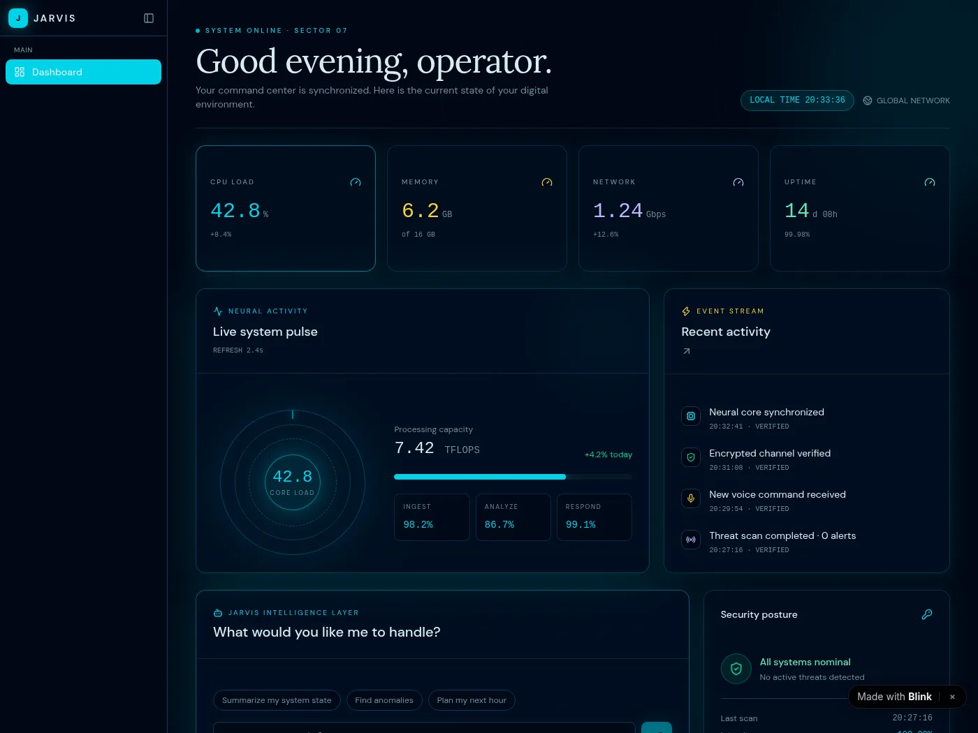 Jarvis AI Dashboard