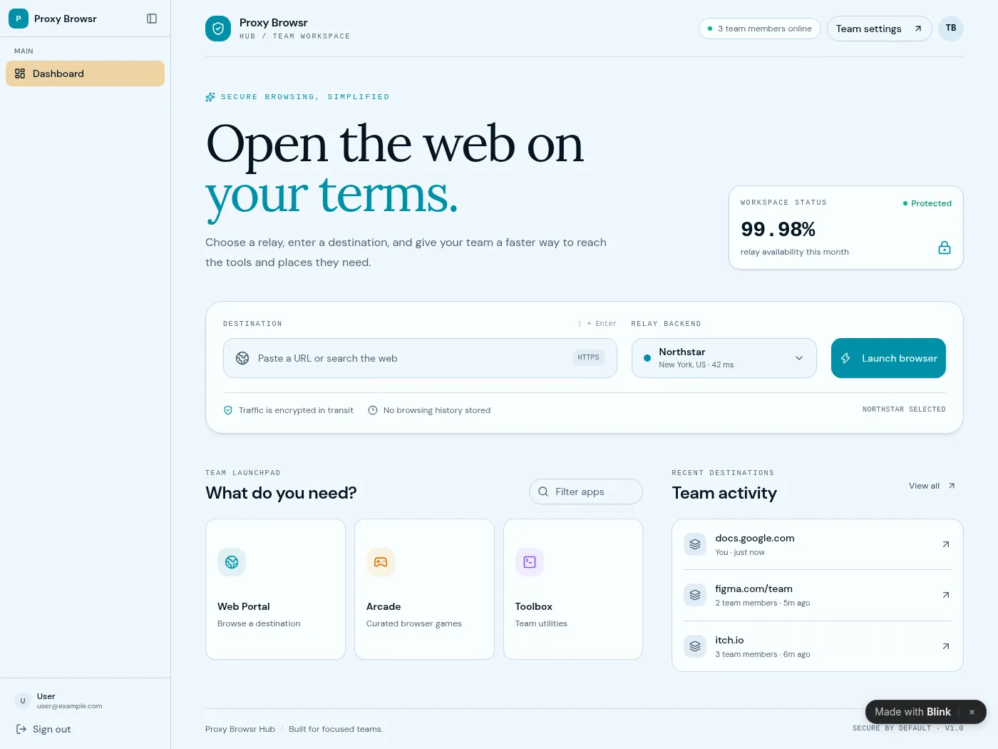 Proxy Browsr Hub