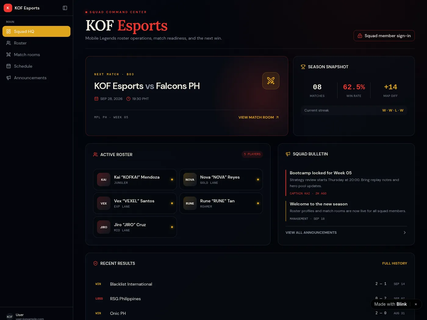Esports Squad Manager