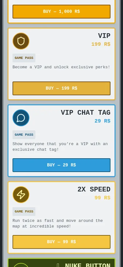 Roblox Stud Shop Panel