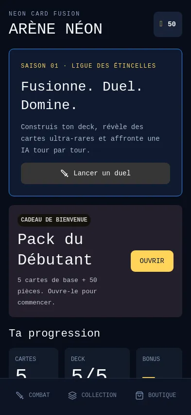 Neon Card Fusion RPG