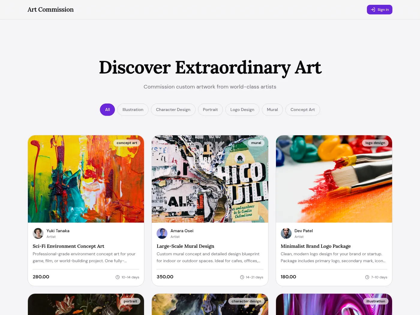 Art Commission Portal