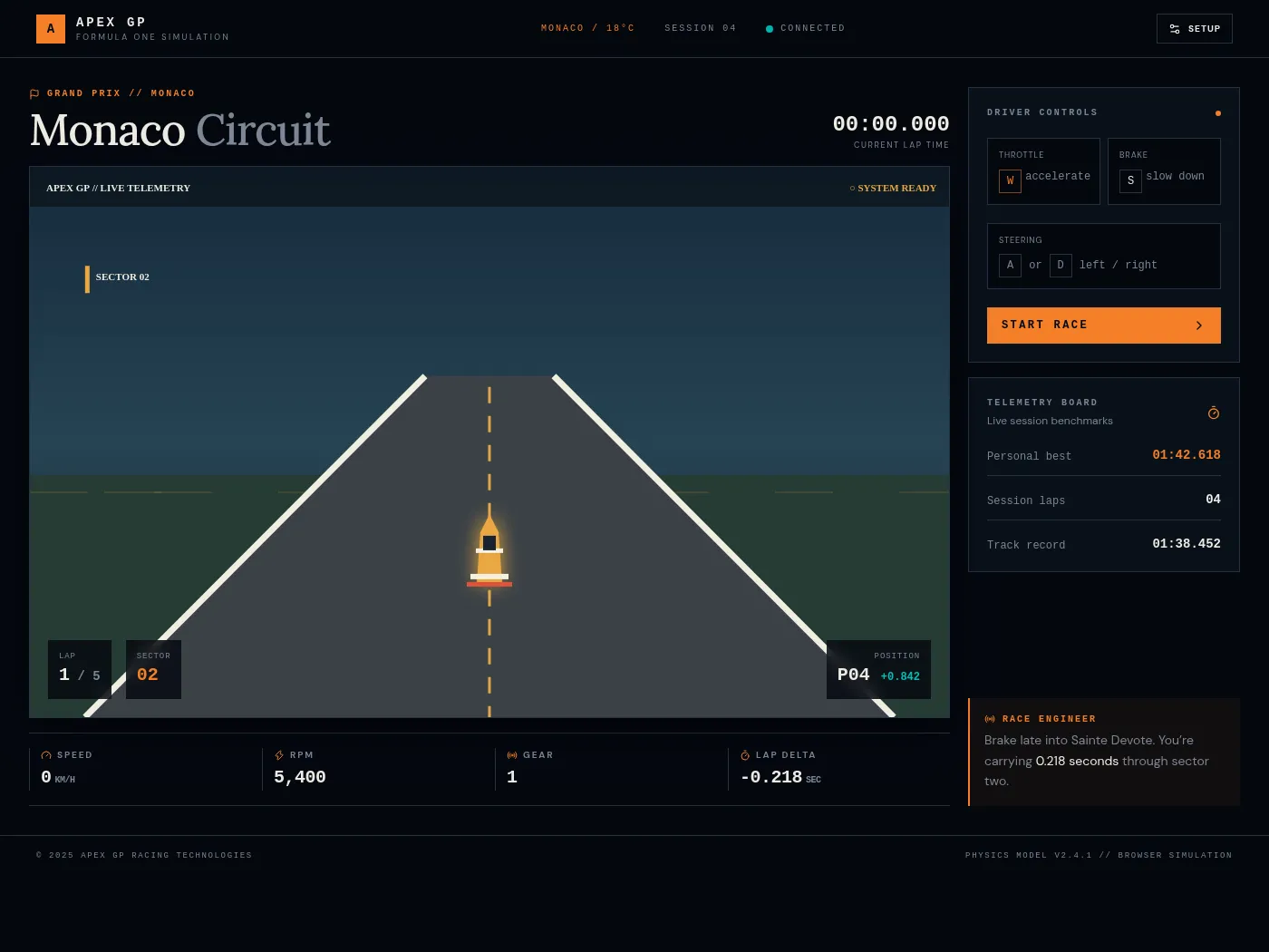 F1 Web Simulator