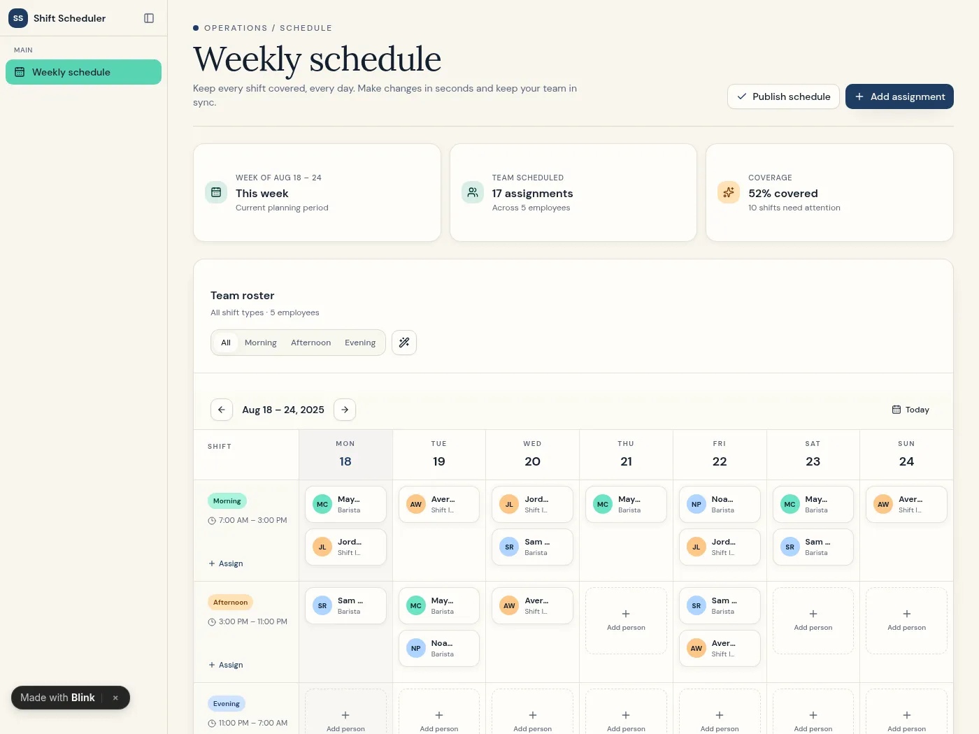 Shift Scheduler Pro