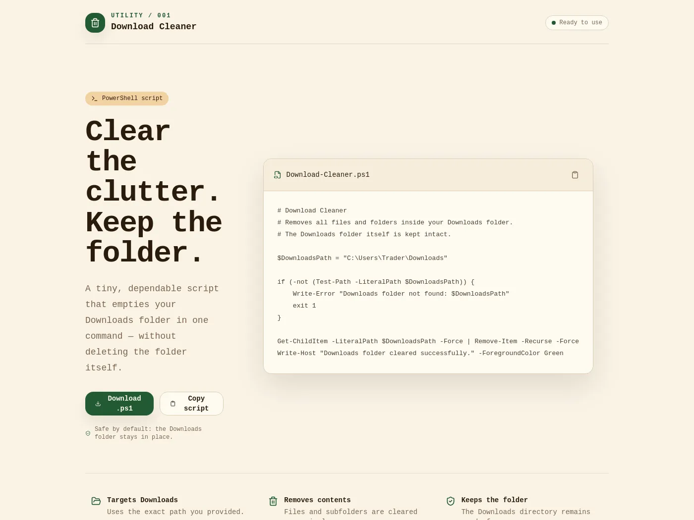 Download Cleaner Script