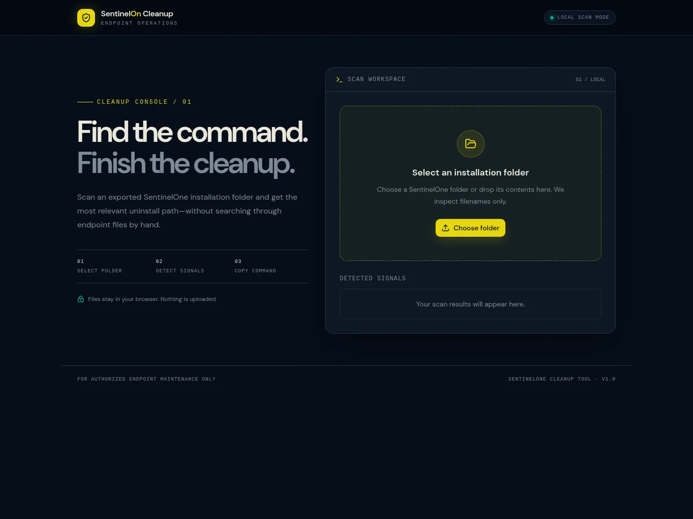 SentinelOne Cleanup Tool
