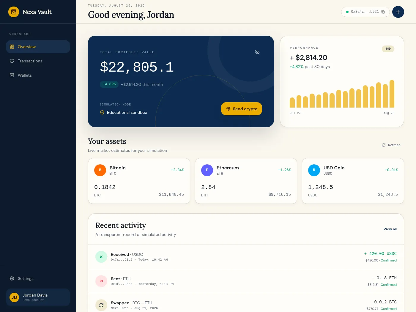 Crypto Sim Wallet