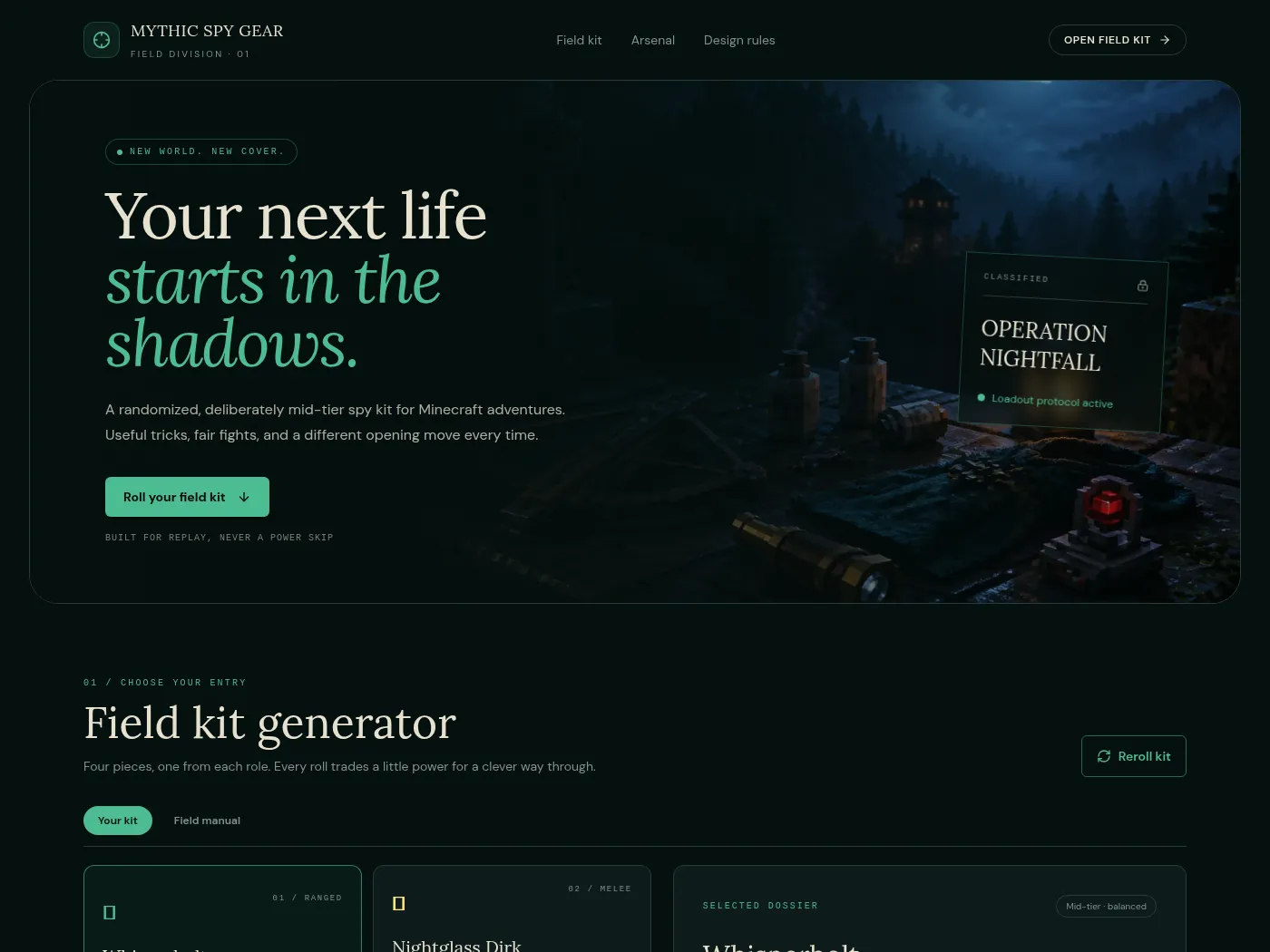 Spycraft Starter Mod