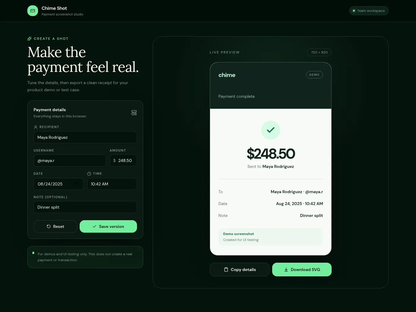 Chime Screenshot Generator