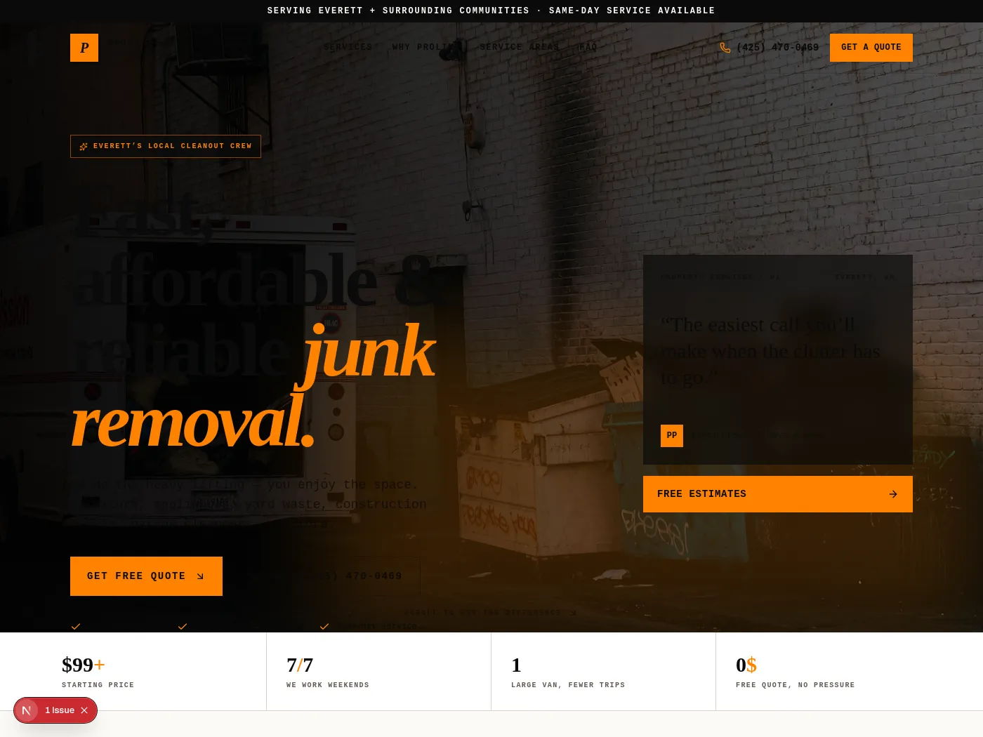 Proline Junk Removal Site