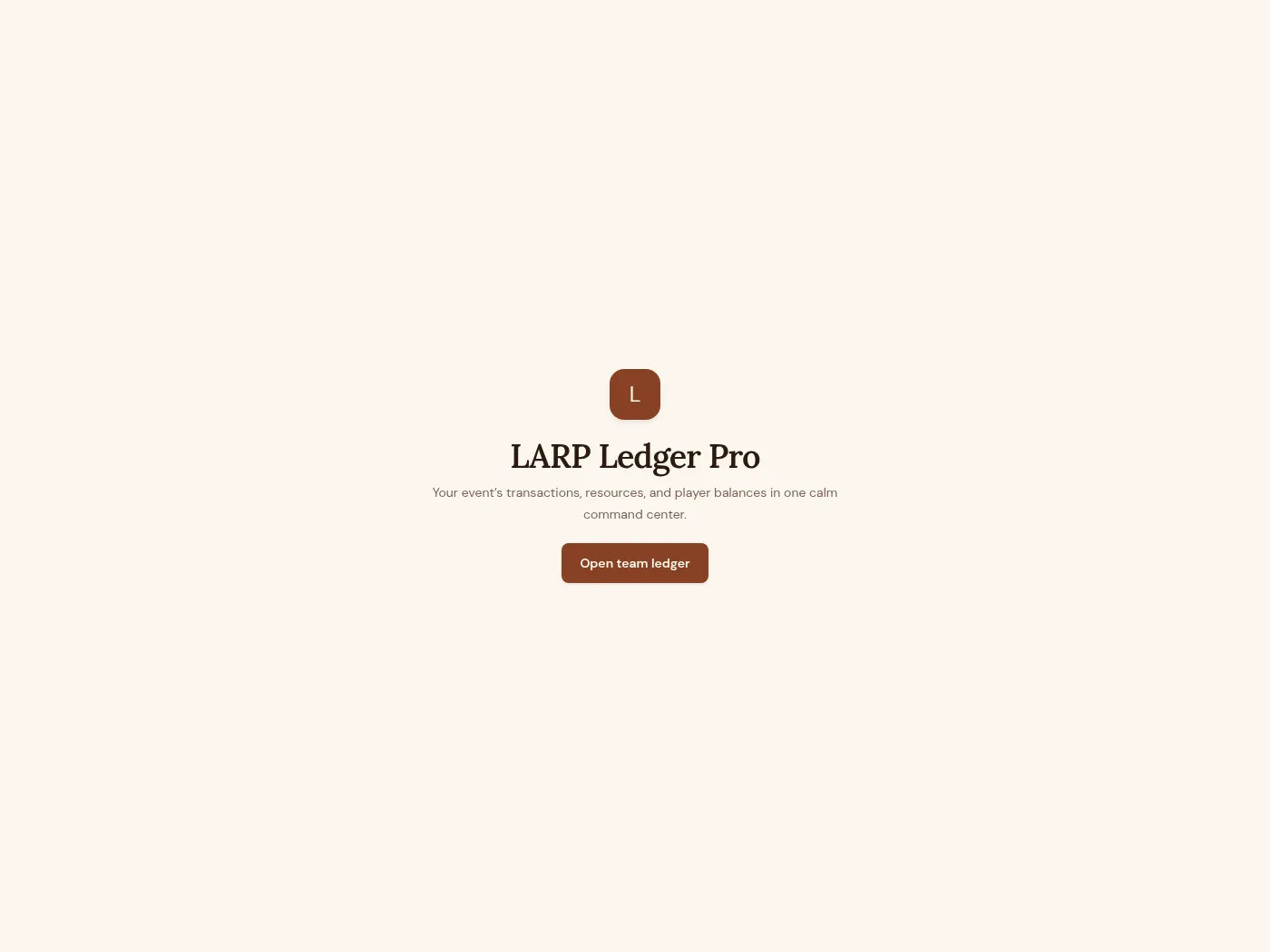 LARP Ledger Pro