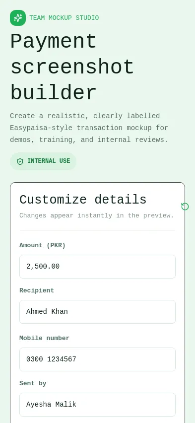 Easypaisa Mockup Creator