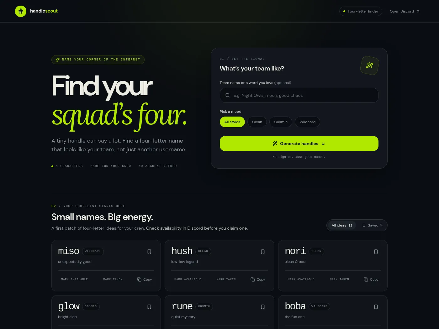 Discord Handle Scout