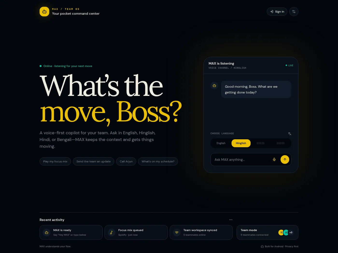MAX Voice AI Assistant